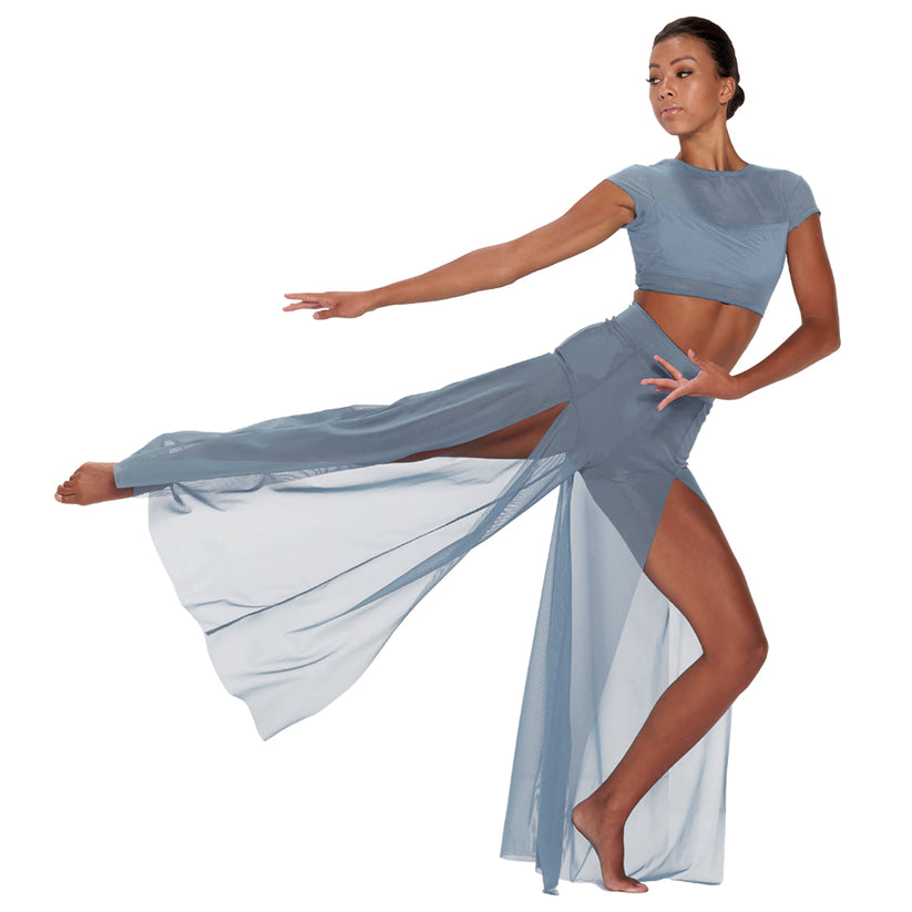 Lyrical Dance Outfits 2 Piece Set For Girl Women Cap Sleeve Crop Top ...