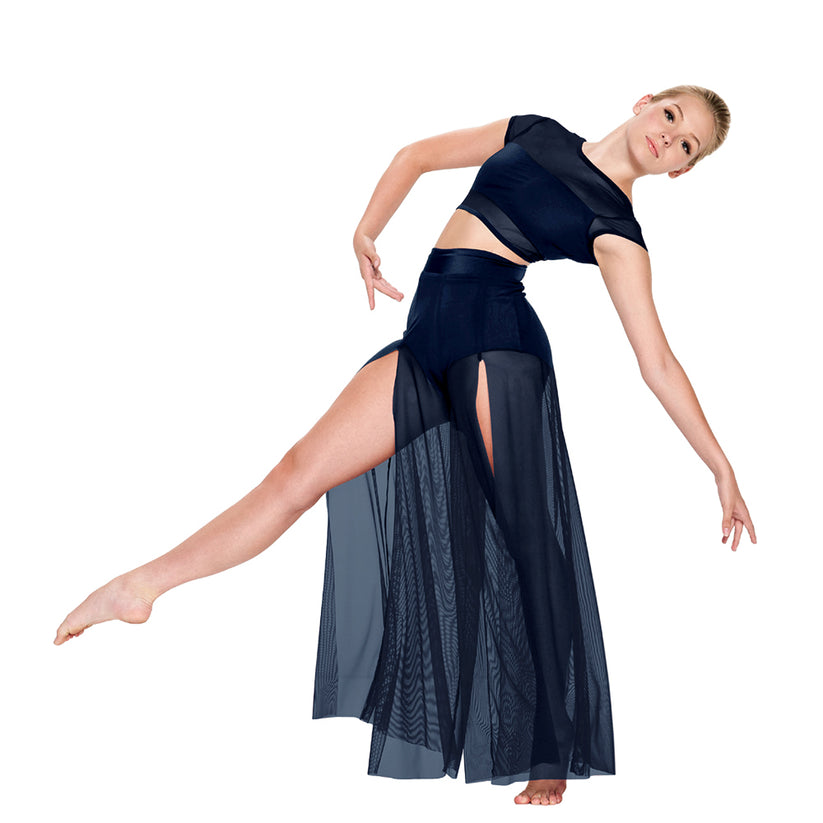 Lyrical Dance Outfits 2 Piece Set For Girl Women Cap Sleeve Crop Top ...