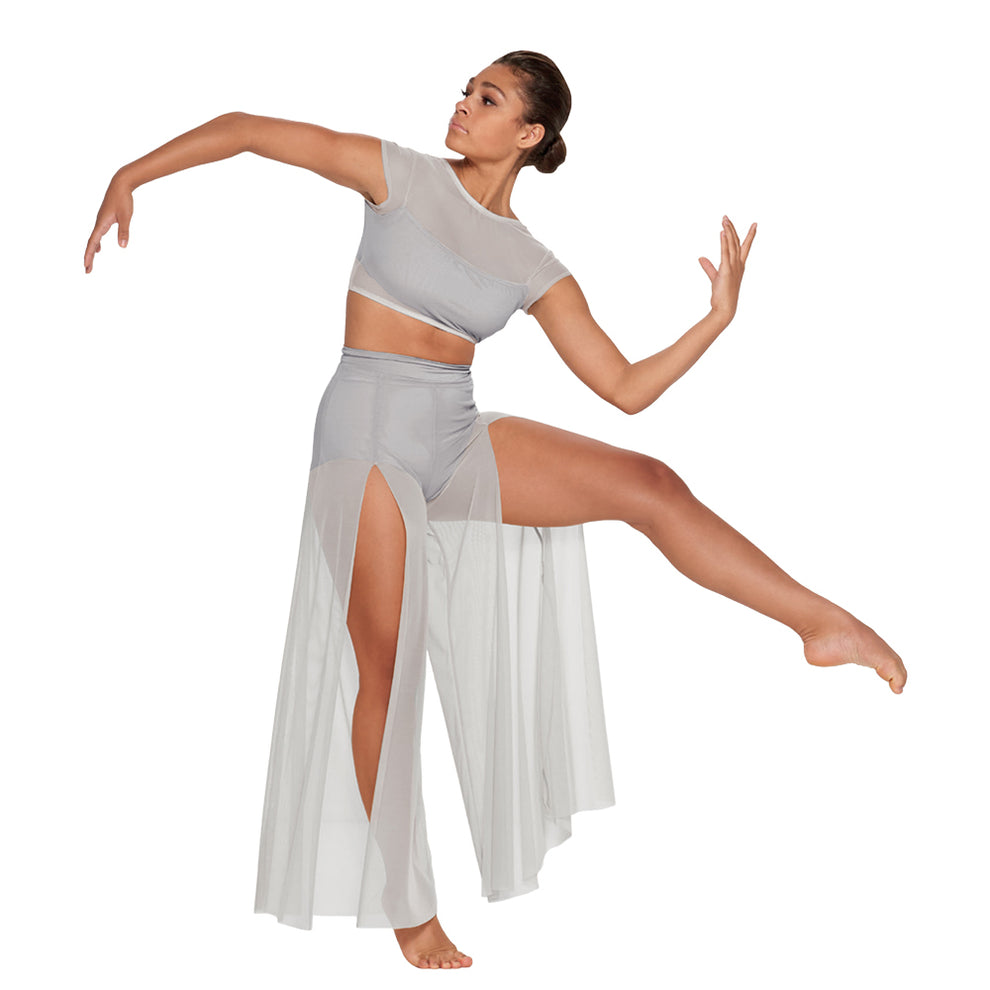 Lyrical Dance Outfits 2 Piece Set For Girl Women Cap Sleeve Crop Top ...